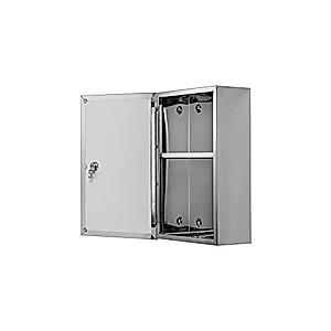 Croydex WC846005AZ Trent Stainless Steel Lockable Surface Mount Medicine Cabinet with Keys, 15.7 x 9.8 x 5.2 In.