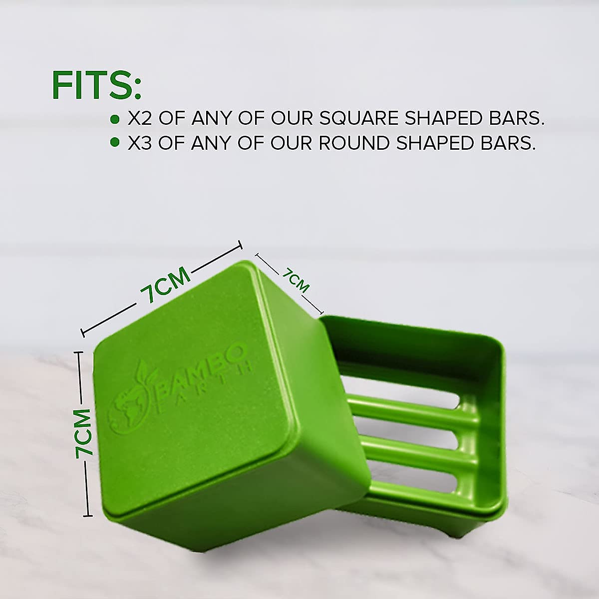 BAMBOEARTH Natural Eco-Friendly in-Shower Storage Container - Soap Dish Holder for Shampoo Conditioner & Body Bars Made of Bamboo - Extends Bar Life Plastic Free Zero Waste & Vegan (Green)