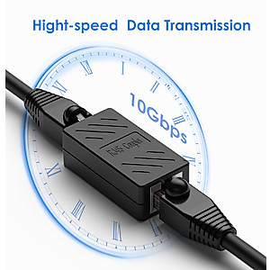 LVY Ethernet Extender RJ45 Couplers Network Cable Coupler Cat 5 Coupling Lnternet Female to Female Connector Lnline Coupler for Cat5/ Cat5e/ Cat6e/ Cat7 Ethernet Extension Cable(3 Pack Black)