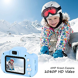 Digital Camera for Kids,hyleton 1080P FHD Kids Digital Video Camera with 2 Inch IPS Screen and 32GB SD Card for 3-10 Years Boys Girls Gift (Light Blue)