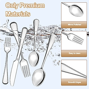 CACASO 20 Piece Silverware Set,Stainless Steel Flatware Set,Flatware Cutlery Set,Utensil Set Service for 4,Tableware Set for Home Kitchen,Include Knife Fork Spoon,Mirror Polished,Dishwasher Safe