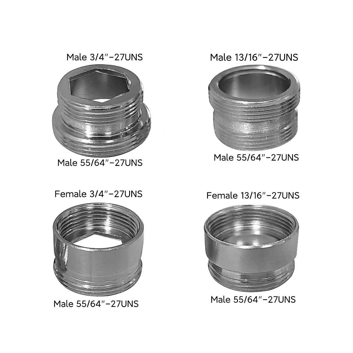 Faucet Extender Adapter Kit, Brass Faucet Aerator Adapter Set, Male Female Sink Faucet Adapters, Rotating Faucet Aerator Extender Adapters