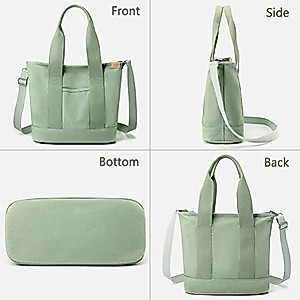 GOQUFOY Canvas Crossbody Bags for Women Black Tote Bag with Zipper Pockets Work Satchel Cross Body Purses Handbags Cute Ladies Shoulder Bag for School Hobo Travel Hand Bags Messenger Teen Girls Trendy