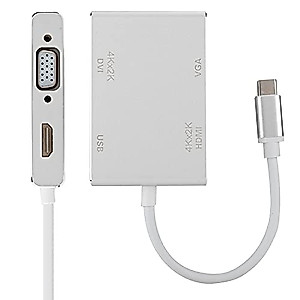 Type-C Converter 1920x1200/30hz Hub Adapter Easy to Carry Aluminum Alloy Multifunction for Computer Desktop