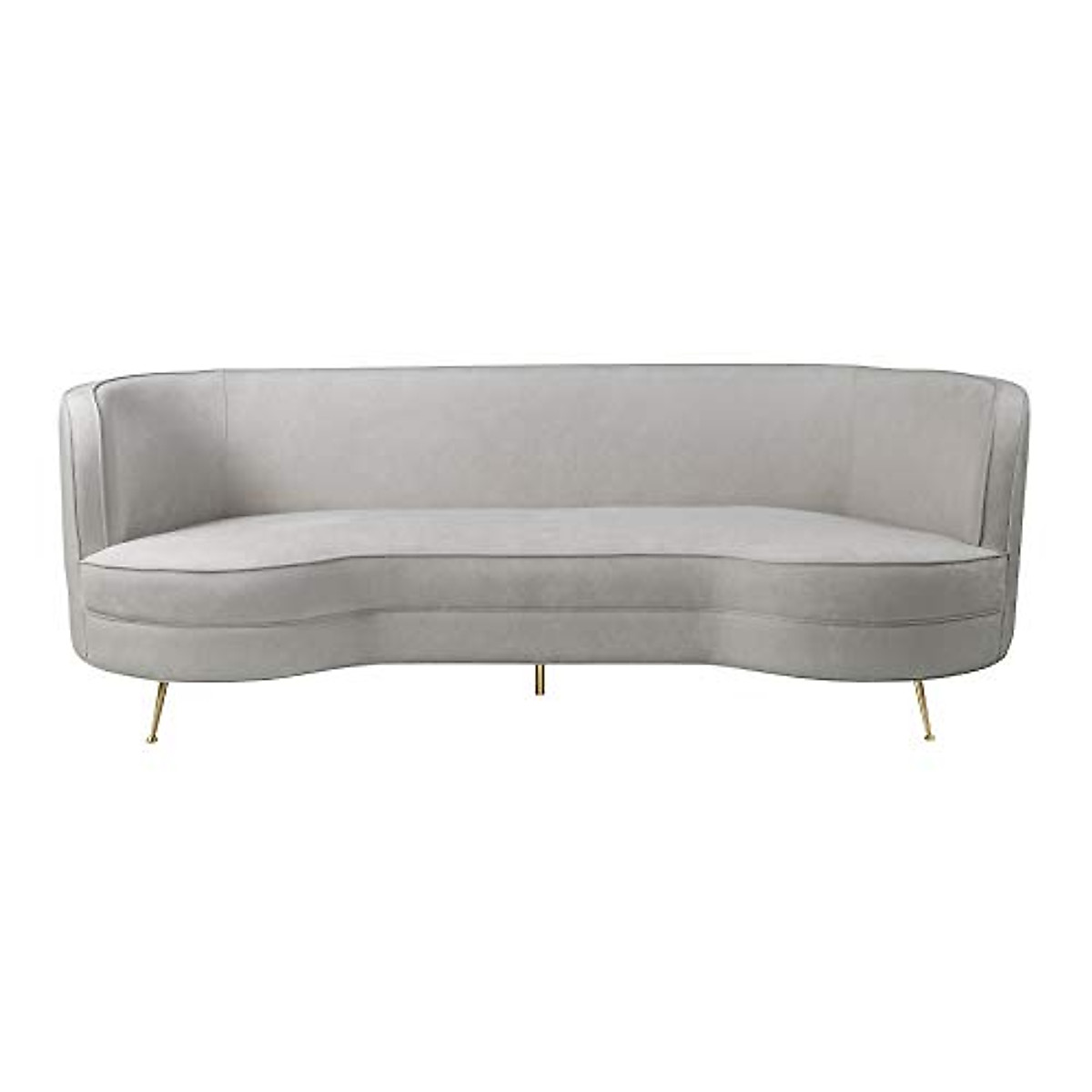 TOV Furniture Flare Modern Glam Curved Living Room Sofa, 91", Cream