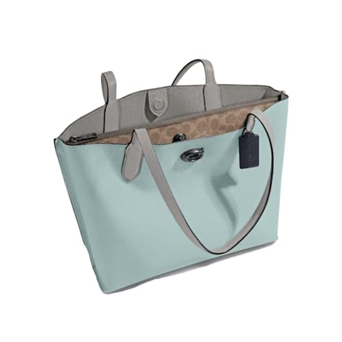 Coach Willow Tote In Colorblock With Signature Canvas Interior