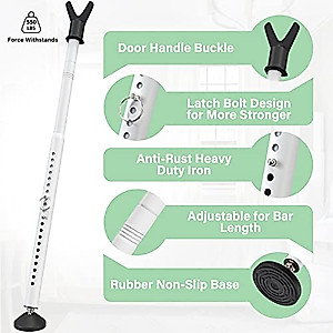 YeYeBest Sliding Door Security Bar & Door/Window Lock Security Door 1 Pack Stop Home Security Bar 28-45Inch Door Jam Adjustable from Inside for Apartment Bedroom Bottom of Door Heavy Duty Interior