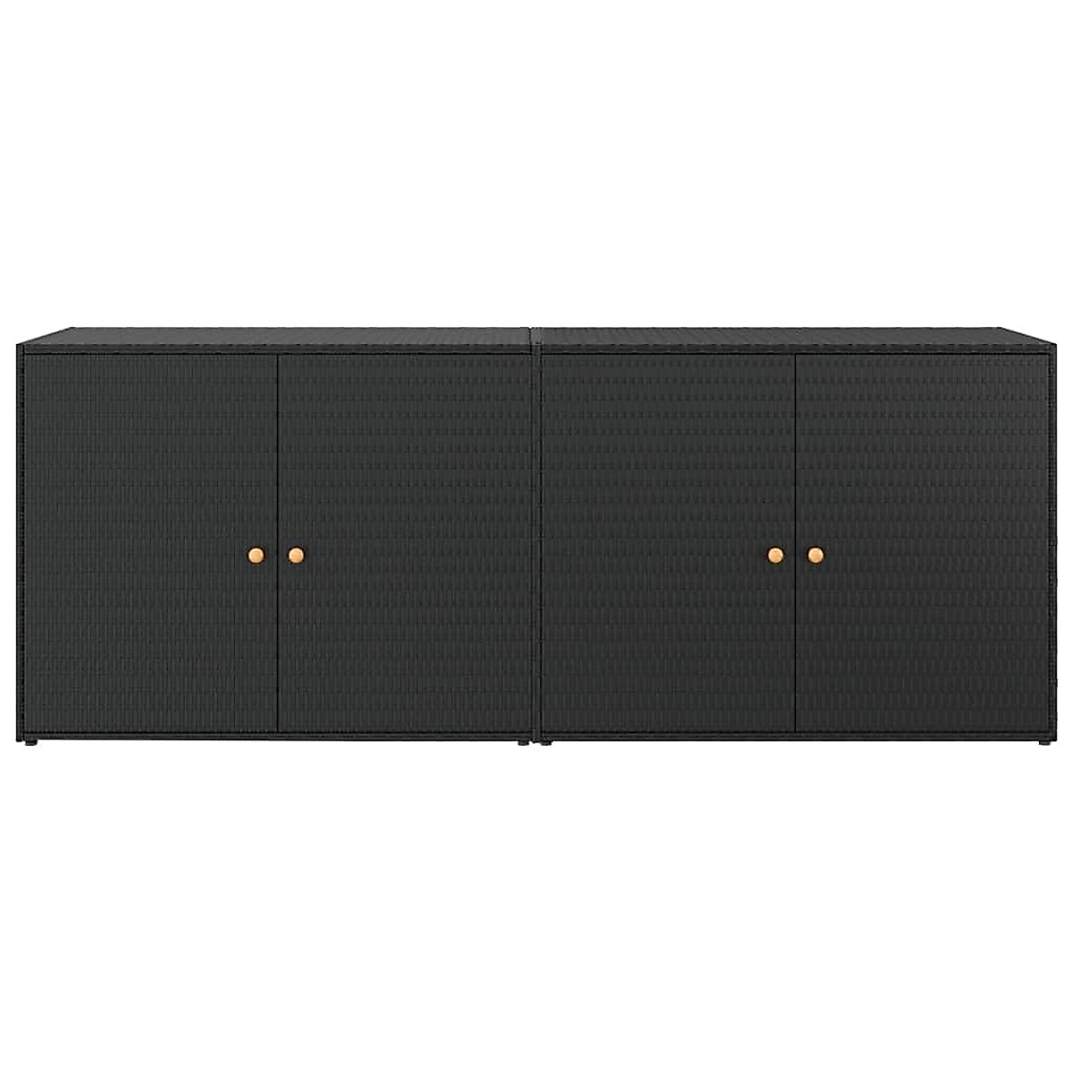 loibinfen Outdoor Garden Storage Cabinet, Large Patio Storage Cabinet Garden Storage Container for Lawn Backyard, Black 78"x21.9"x31.5" Poly Rattan -AA