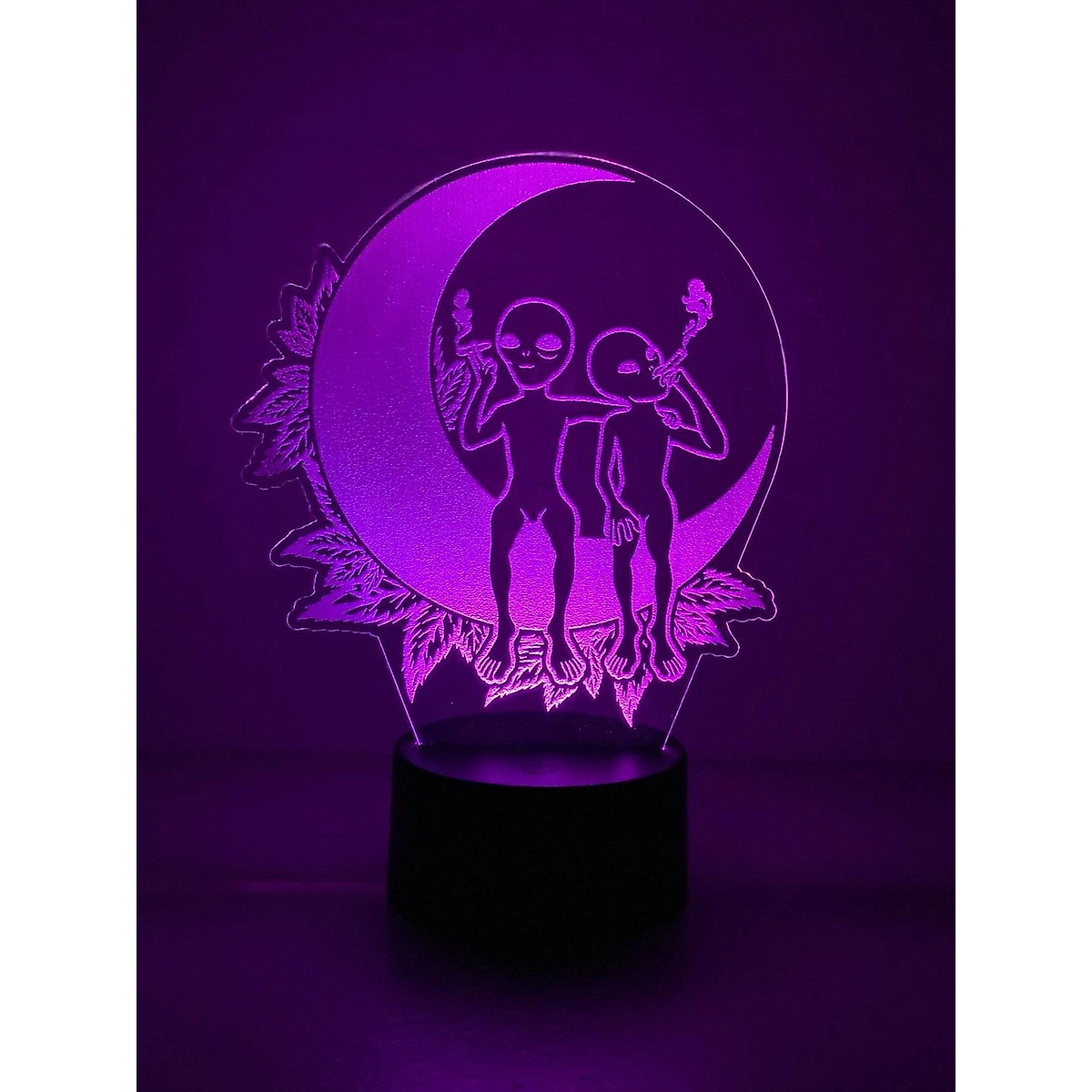 Yooce 420 Leaf 3D LED Table Lamp Night Light Optical Visual Illusion Home Decor Lighting