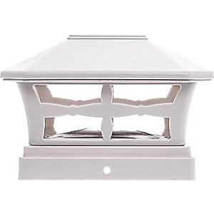 2 Pack Solar Power Garden Sun Light 5"x5" Post Cap Light (Off White)