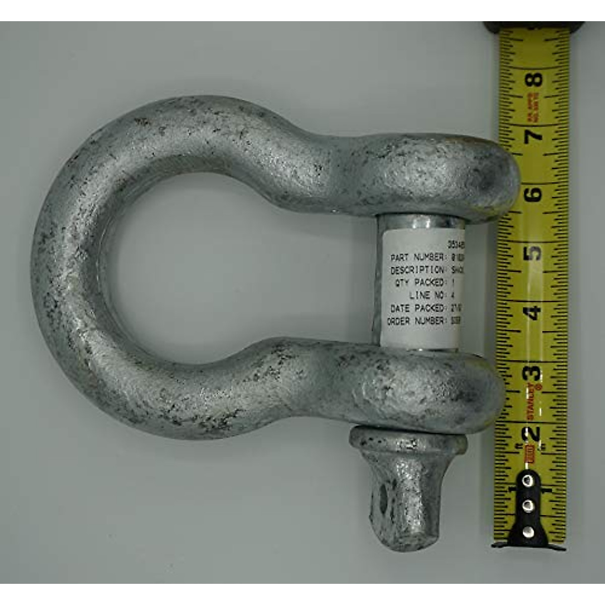 1 1/4" Shackle, 1.4" Pin, 12 Ton Bow Clevis Shackle, WLL 12T, Military Surplus, RG-31, Towing, Lifting, Pulling.