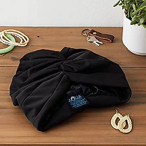 AQUA Waterproof Headwear®️, Waterproof, Pre-Tied, Vintage Twist Turban PROTECTS YOUR HAIR In The Shower, Pool Or In Inclement Weather. Made of Stretchy, Soft, Breathable, 100% Waterproof Fabric.