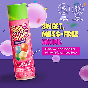 Party Shine Bubble Gum Balloon Shine Spray, Silicone Spray for Latex Balloons, Sweet Bubble Gum Scent, Waterproof, Non-Slip Formula, Balloon Spray Shine Perfect for Party Decorations, 13oz (1 Pack)