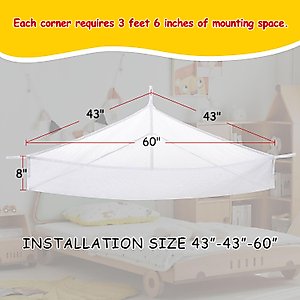 X-Large Stuffed Animal Net Hammock Corner (Min 3’6” Right-angled Corner Space Each Side) Toy Organizer for Plushies Hanging Holder for Organizing your Teddy and Squishmallow (White, X-Large)
