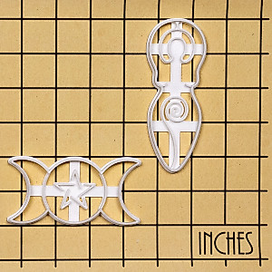 Set of 2 Goddess cookie cutters (Designs: Triple Goddess and Spiral Goddess), 2 pieces - Bakerlogy