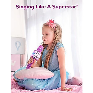 Amazmic Toys for girls, Kids Karaoke Microphone Toddler Microphone for singing with LED Lights,Voice Changer kids Birthday Gift for Girls, Boys, Girls Toy Age 3, 4, 5, 6, 7, 8+ Years Old(Light Purple)