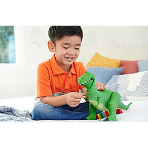 Mattel Disney Pixar Toy Story Toys, Moving & Talking Rex Dinosaur Figure, Roarin’ Laughs, 10.8 Inches Tall with 40 Phrases and Mouth & Arm Motion, Kids Gift