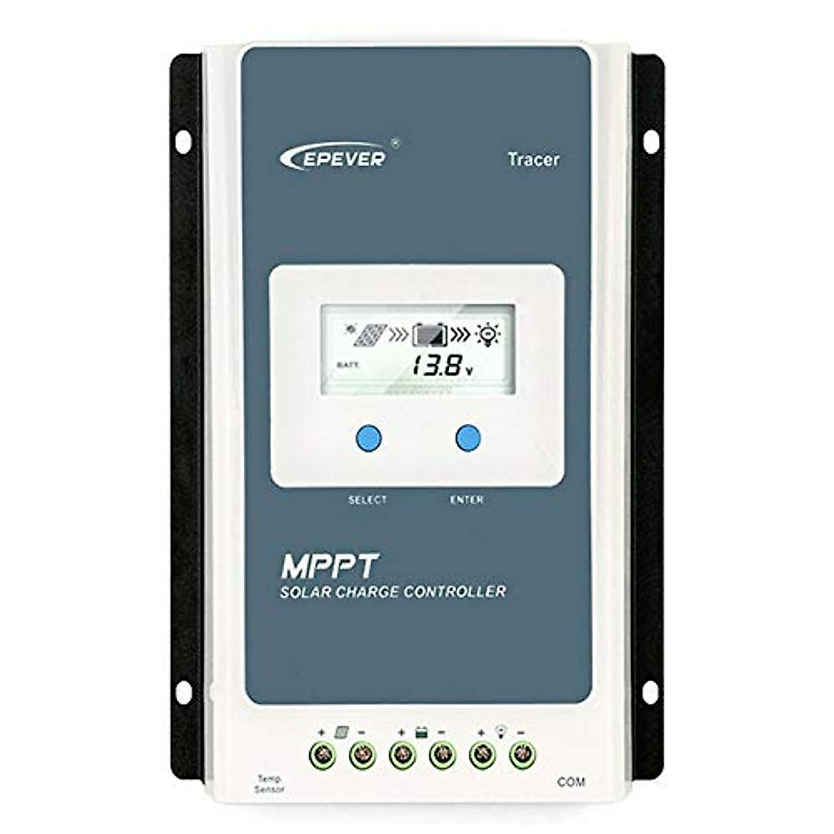 EPEVER MPPT Solar Charge Controller 30 amp 12V 24V Auto, 30A Solar Charge Controller Max 100V Input Negative Grounded Solar Reulator for Lead-Acid and Lithium Batteries Charging and Discharging