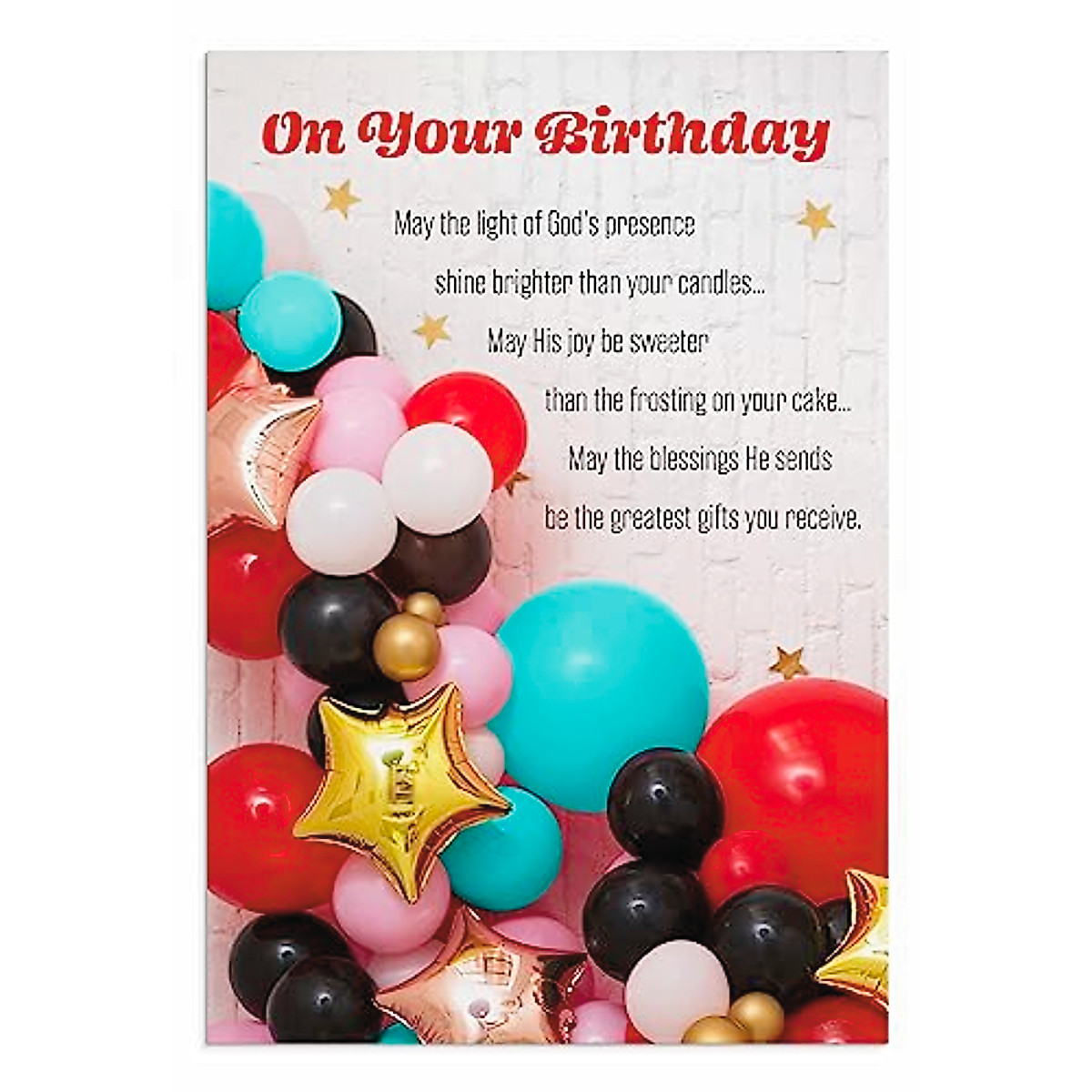 DaySpring - Birthday Balloons - 4 Balloon Designs Assortment with Scripture - 12 Happy Birthday Boxed Cards & Envelopes (U0057)