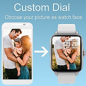 Smart Watch for Text and Call (Make/Answer Call) Smart Watch for iPhone Compatible Android Phones Fitness Tracker Pedometer Step Counter Sport Bluetooth Call Watch Phone Watches