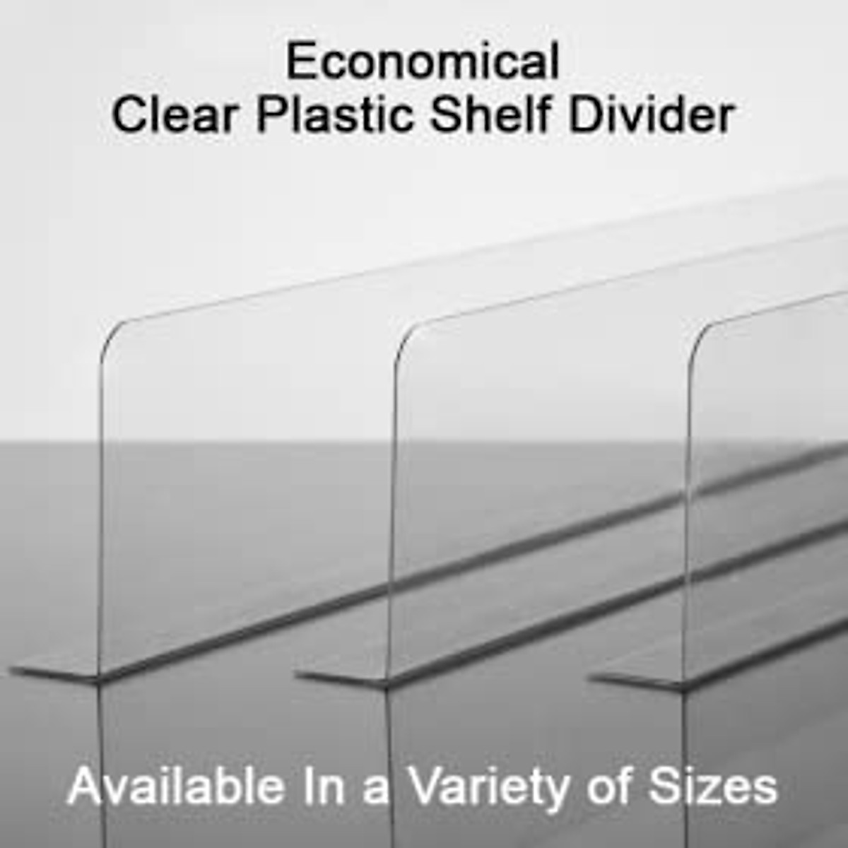 Clip Strip Brand Clear Plastic Retail Shelf Dividers | Pack Size: 50 | Dimensions: 1" H x 15-9/16" L | 15 mil Thick | Includes Adhesive Mount | Crystal Clear PVC Retail Shelf Separator