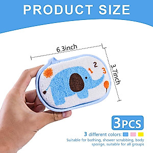OBTANIM Baby Bath Sponge Soft Foam Scrubber Natural Sponge for Bathing, Shower Scrubber Body Sponge for Kids/Babies/Men/Women, Set of 3