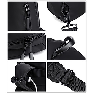 Qckarobe Small Crossbody Bag Men Sling Bag Women Shoulder Bag Mini Backpack One Strap Backpack Chest Bag Black Cycling Travel Gym Walk