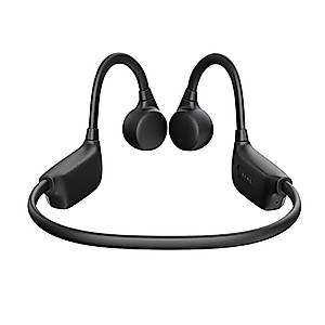 Open Ear Waterproof Bone Conduction Headphones with Bluetooth, Microphone, Voice Control, Ideal for Outdoor Sports, Lightweight Titanium Band, Up to 8H Play, Cable and Ear Plugs Included