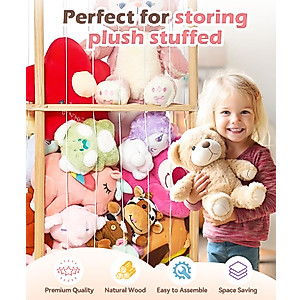 ZJSYMZY Extra Large Stuffed Animal Zoo Storage,59" Tall Wooden Stuffed Animal Cage, Toy Cage for Stuffed Animal Holder Applicable Kids Nursery Play Room Bedroom Display Corner