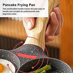 Nonstick Ceramic Frying Pan, Egg Frying Pan Heat Sensitive Silicone Aluminium Pancake Frying Pan with Comfortable Handle for Gas Stove and Induction Cookware (3 Holes)