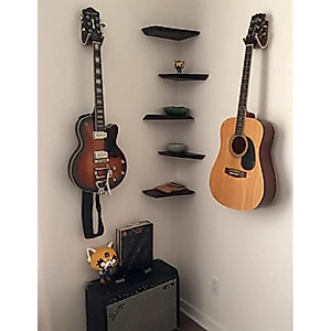 Guitar Wall Mount: Modern Guitar Hanger for Wall Storage & Display. Heavy Duty Ply Wood Guitar Hook for Secure Wall Mounting. For Ukuleles, Acoustic, Bass & Classical Guitars.