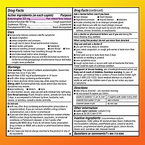 Amazon Basic Care Daytime Severe Cold & Flu Relief Caplets, Cold Medication for Severe Cold and Flu Symptoms Like Headache, Fever, Coughing, Chest & Nasal Congestion, Vapor Ice, 24 Count