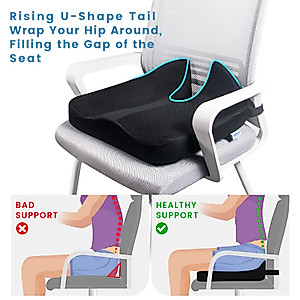 anzhixiu Seat Cushions for Office Chairs, Office Chair Cushion Desk Chair Cushion for Longtime Sitting, Sciatica Pain Relief Pillow Tailbone Pain Relief Cushion for More Relaxation