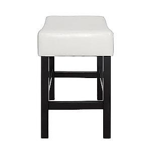 Christopher Knight Home Lopez Backless Leather Counter Stools, 2-Pcs Set, Ivory