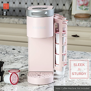 STORAGENIE Coffee Pod Holder for Keurig K-cup, Side Mount K Cup Storage, Perfect for Small Counters(Pink)
