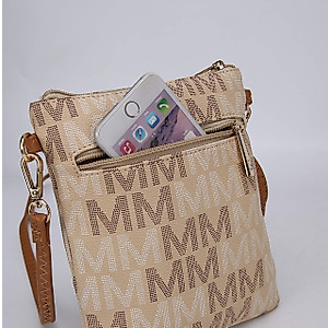 MKF Crossbody Bags for Women, Wristlet Strap – PU Leather Shoulder Handbag – Small Crossover Messenger Purse, Black