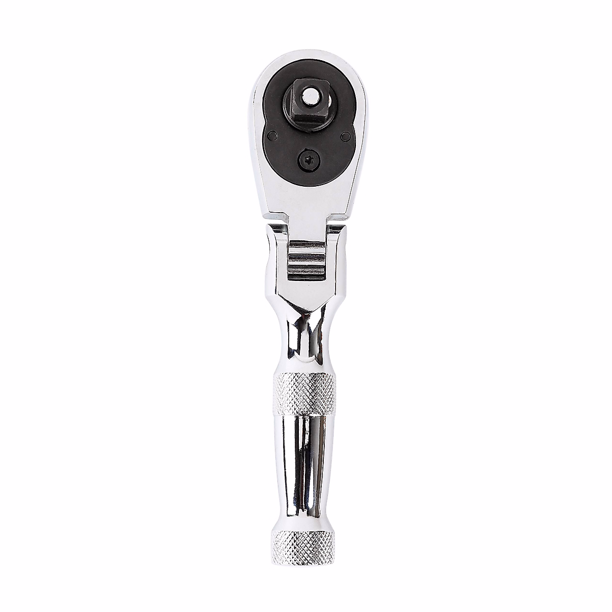 ARES 42044 - Flex Head Stubby Ratchet - 3/8-Inch Drive 72-Tooth Ratchet - Premium Chrome Vanadium Steel Construction & Mirror Polish Finish - Quick Release Reversible Direction Head Design