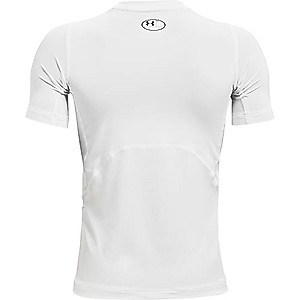 Under Armour Boys HeatGear Armour Short-Sleeve T-Shirt , White (100)/Black , Large