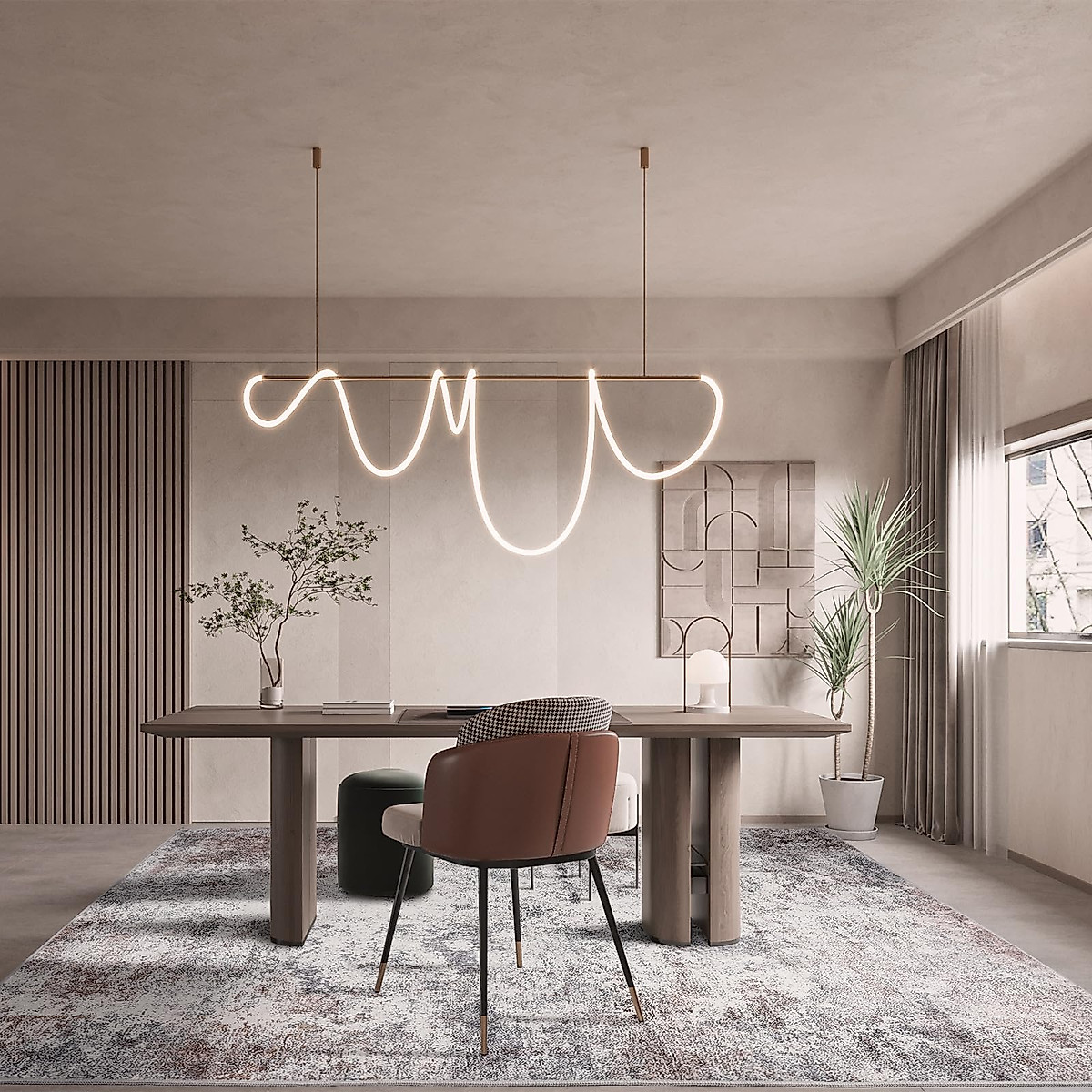 MTOUOCK Washable 8x10 Area Rugs, Modern Abstract Area Rug Washable with Non-Slip Backing, Modern Area Rugs 8 x 10 Area Rugs Indoor for Living Room Bedroom (8'x10', Gray/Rust)