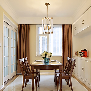 HOTIPRO Modern Gold Chandelier Contemporary Gold Pendant Light 4-Light Hanging Light Fixture for Living Room Dining Room Foyer Kitchen W13.78 Inches… B0C9LZPTXK