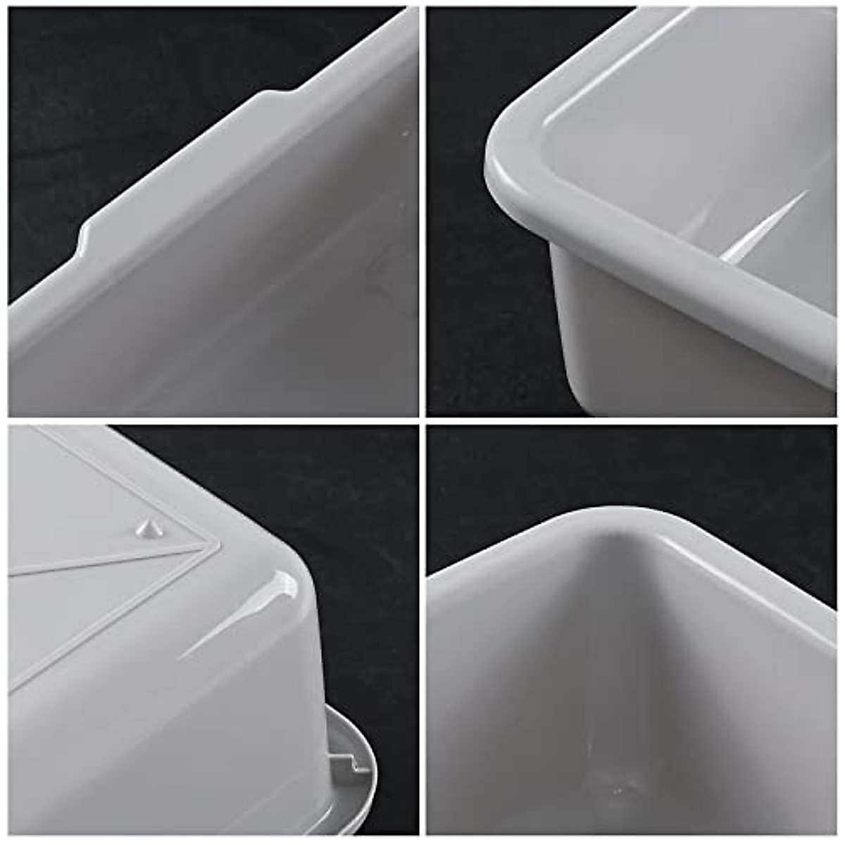 Sosody 24 L Plastic Commercial Bus Tubs, Large Utility Bus Boxes, 4-Pack