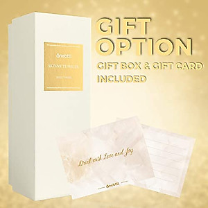 Onebttl 30th Birthday Gifts for Women, Female, Her - 30 and Fabulous - 20oz/590ml Stainless Steel Insulated Glitter Tumbler with Straw, Lid, Message Card - (Gold-Silver Gradient)