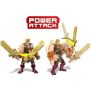 Masters of the Universe He-Man and The Action Figure + Vehicle Based on Animated Series, Articulated Battle Characters, Gift for 4 Years and Older