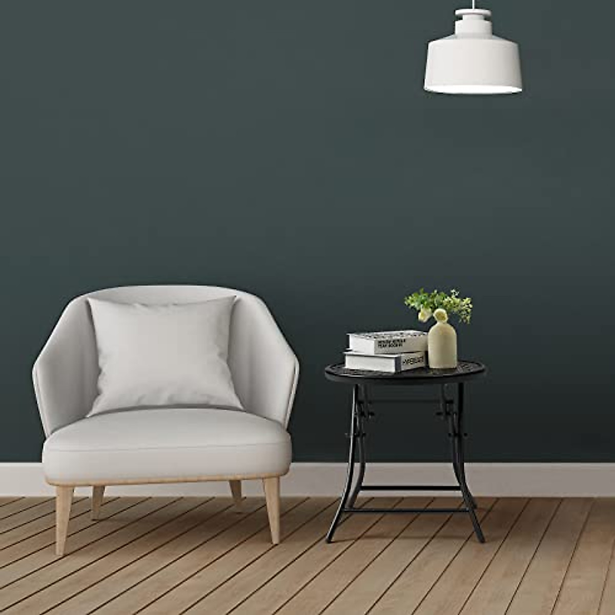 TeoKJ Folding Outdoor Side Tables, Anti Rust Small Patio Table Round Metal End Table with Flower Cutouts for Porch Yard Balcony Deck Lawn, Black