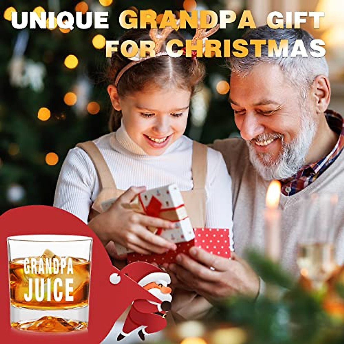 PONPUR Grandpa Juice Whiskey Glass & Old Lives Matter Whiskey Glass, Christmas Stocking Stuffers For Grandpa Grandfather, The Men Who Are Grandpa Grandfather