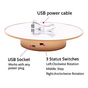Nunify Motorized Rotating Display Stand - 25CM /Load 8KG - 360 Degree Electronic Rotating Turntable Display Stand for Mannequin Head & Wigs Display, 16''x14.5'' in, 25.6 Ounce