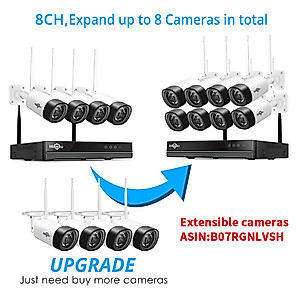 10CH 3MP/1080P/960P Network Video Recorder for Hiseeu Wireless Security Camera Systems, without HDD