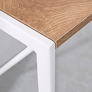 HOMCOM Folding Computer Desk, 47.25" Wide Home Office Writing Desk with Metal Frame, Natural