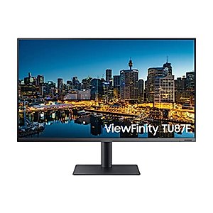 Samsung TU87F Series 32-Inch Viewfinity 4K UHD Pro Monitor, VA Panel, 60Hz, 5ms, HDR10, sRGB, HDMI, Dual 4K Display, Fully Adjustable Stand, Eye Saver Mode (LF32TU874VNXGO) Dark Blue Gray