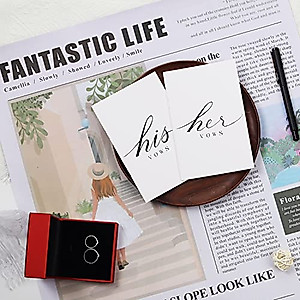 CARAVELOVE Vow Books for Wedding Vow Books His and Hers (White+ White/Black Lettering)